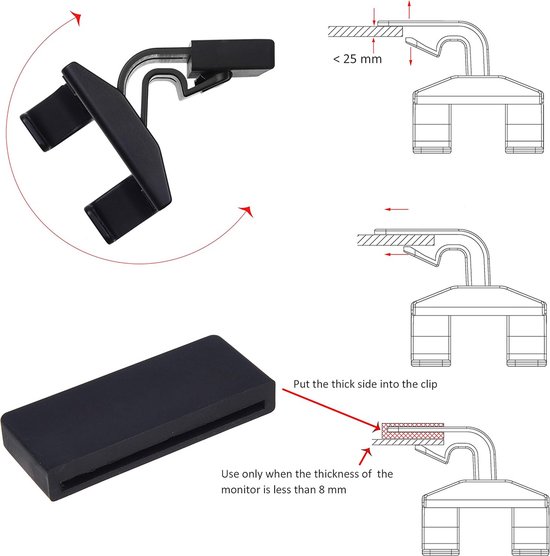 Universele Monitor Telefoonhouder Clip voor Laptop en Desktop Schermen ...