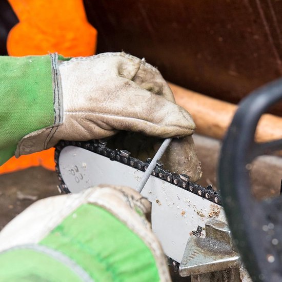 Set van 6 Kettingzaagvijlen met Handvat - Ronde Vijlen voor Onderhoud ...