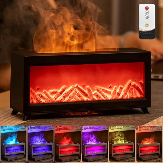 Aromatherapie Diffuser met Vlam Effect en 7 Kleuren LED ...
