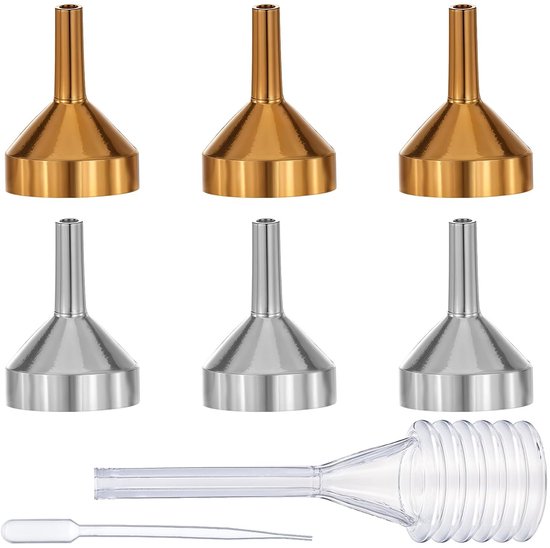 Small Bottle Filling Funnel - 6 Pieces Stainless Steel Mini Funnels ...