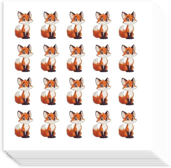 MK Stoer - Zelfklevende Schattige Vos Stickers voor Planner Kalender en ...
