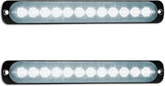 Set van 2 Universele LED Stroboscoop Noodverlichting Wit - 12V/24V ...