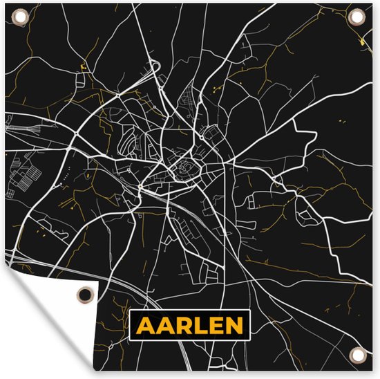 Tuindoek Aarlen - Plattegrond - Goud - Kaart - Stadskaart - 100x100 cm ...