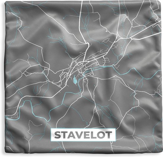 Kussenhoes 60x60 cm - Kaart – Plattegrond – Stadskaart – Stavelot ...