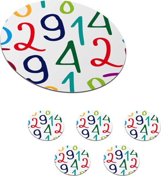 Onderzetters voor glazen - Rond - Cijfers - Abstract - Patroon - Getal ...