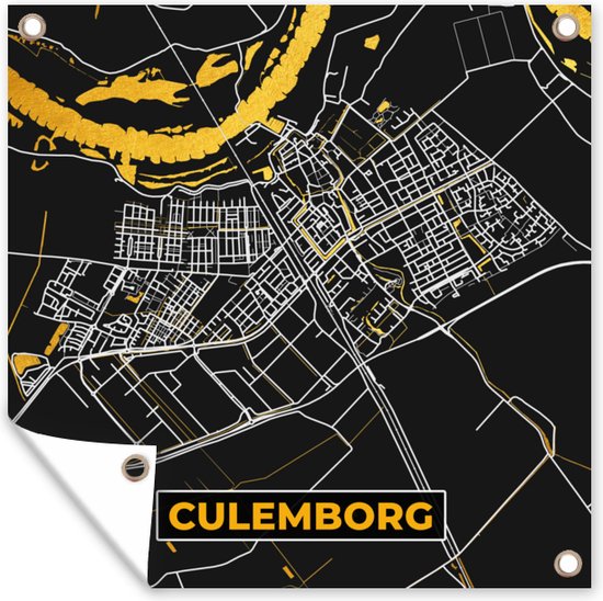 Tuin poster Culemborg - Stadskaart - Black and Gold - Kaart ...