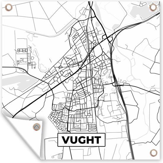 Tuin poster Vught - Stadskaart - Zwart Wit - Plattegrond - Kaart ...