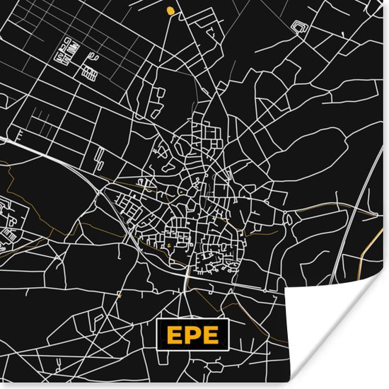 Poster Plattegrond - Epe - Goud - Kaart - Stadskaart - 30x30 cm | bol