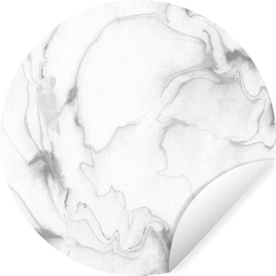 WallCircle - Muurstickers - Behangcirkel - Marmer - Wit - Patronen - ⌀ 120 cm -... | bol