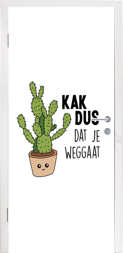 Deursticker Afscheid collega - Humor - Werk - Cactus - 90x215 cm ...