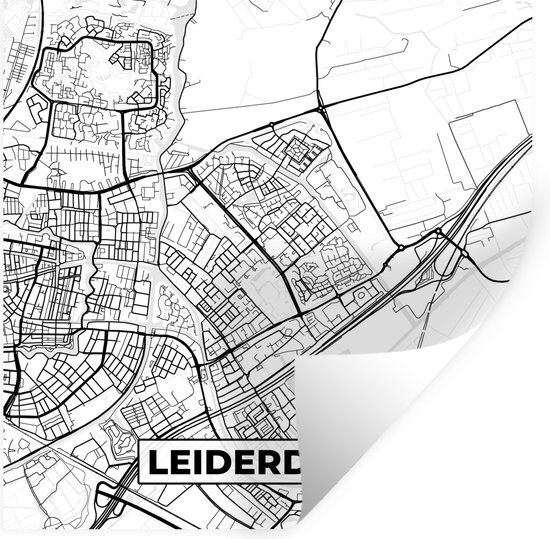 Muurstickers - Sticker Folie - Leiderdorp - Stadskaart - Plattegrond ...