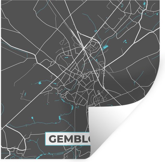 Stickers muraux - België - Gembloux - Plan de la ville - Carte - Blauw ...