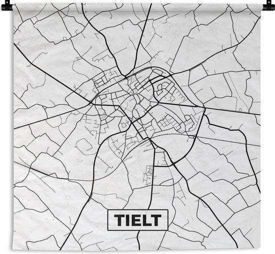 Wandkleed - Wanddoek - Stadskaart – Plattegrond – België – Zwart Wit ...