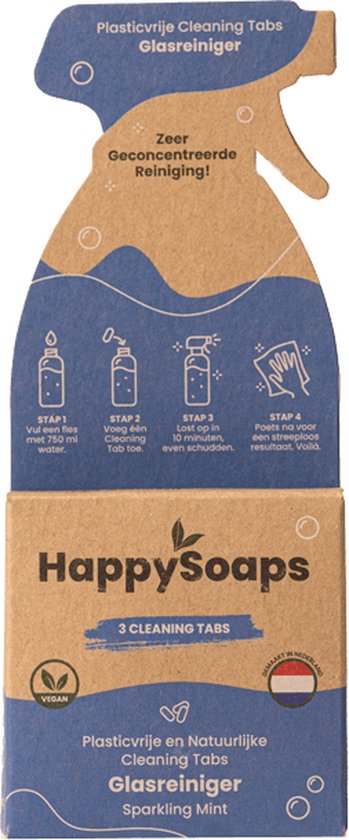 HappySoaps Cleaning Tabs - Glasreiniger - Sparkling Mint - 100% ...