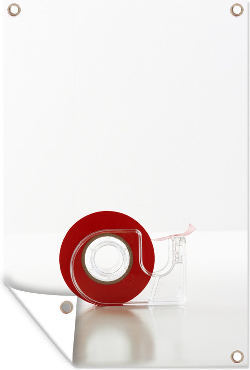 Tuinposters buiten Rode rol plakband in doorzichtige houder - 60x90 cm ...