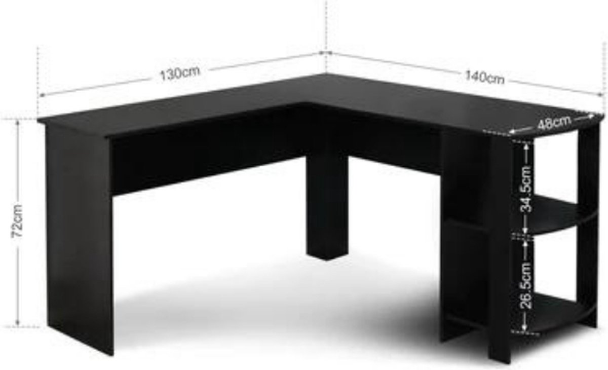 NumberOne® Bureau Computer Hoek bureau Laptoptafel - L Vormig Bureau ...