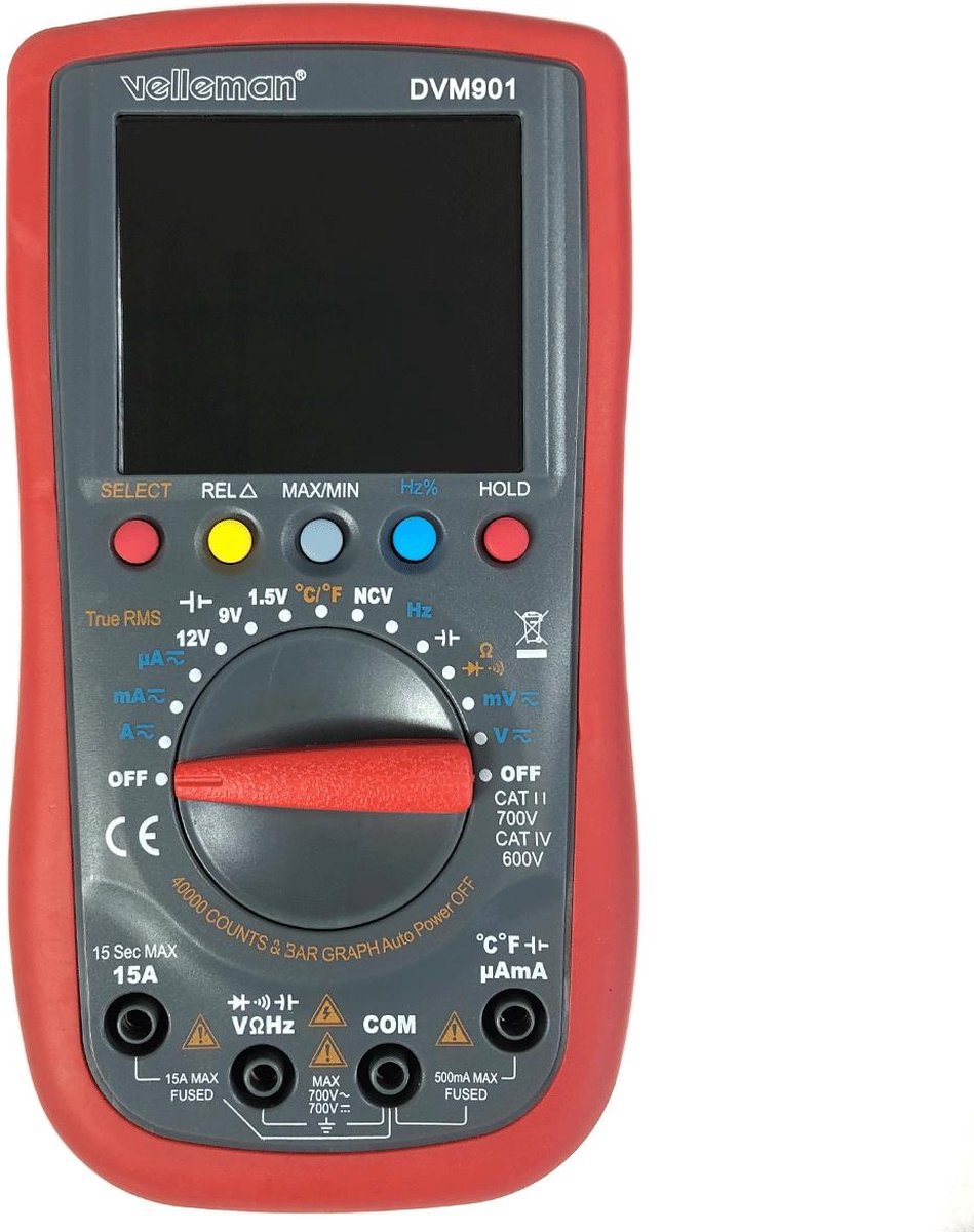 Velleman DVM901 Multimeter Digitaal CAT IV 600 V Weergave (counts ...