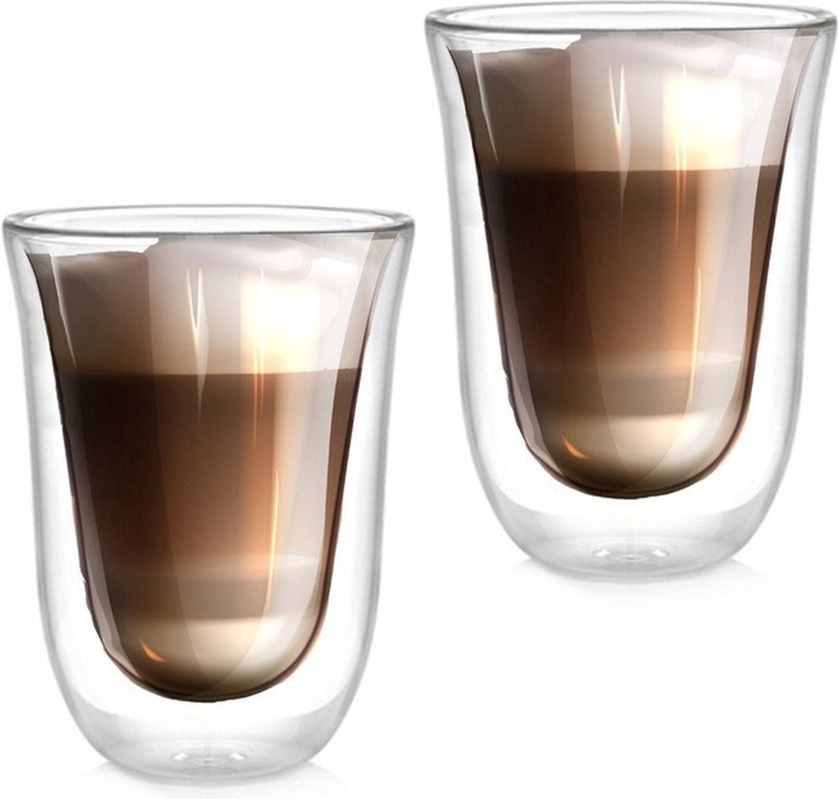 Dubbelwandige Glazen - 270 ml - Set van 6 + Lepels - Koffieglazen - Theeglas -... | bol.com