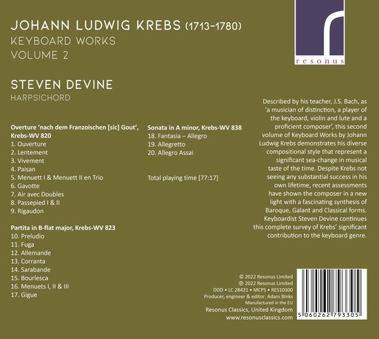 Steven Devine - Krebs: Keyboard Works Volume 2 (CD), Steven Devine ...
