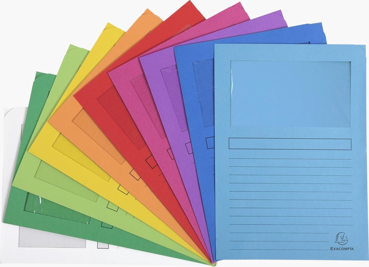 Exacompta Insteekmappen met venster A4 25 stuks Verschillende kleuren ...