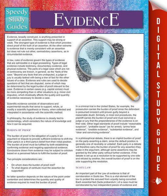 Evidence (Speedy Study Guides) (ebook), Speedy Publishing ...