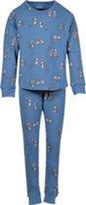 Woody pyjama meisjes/dames - blauw met kat all-over print - kat - 202-1 ...