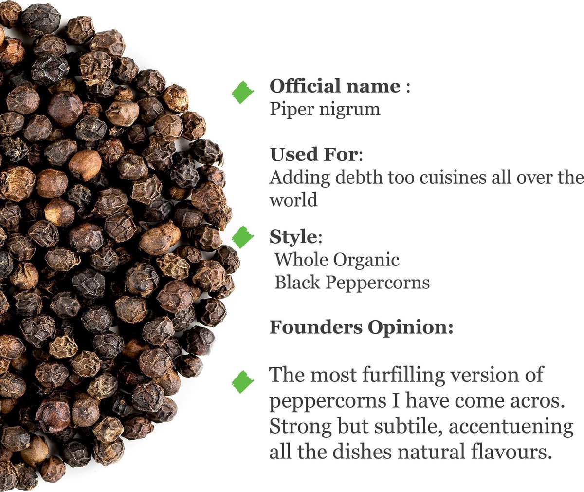 Zwarte Peper Hele Peperkorrels Bio - Gourmet Zwarte Peperkorrel 100g ...