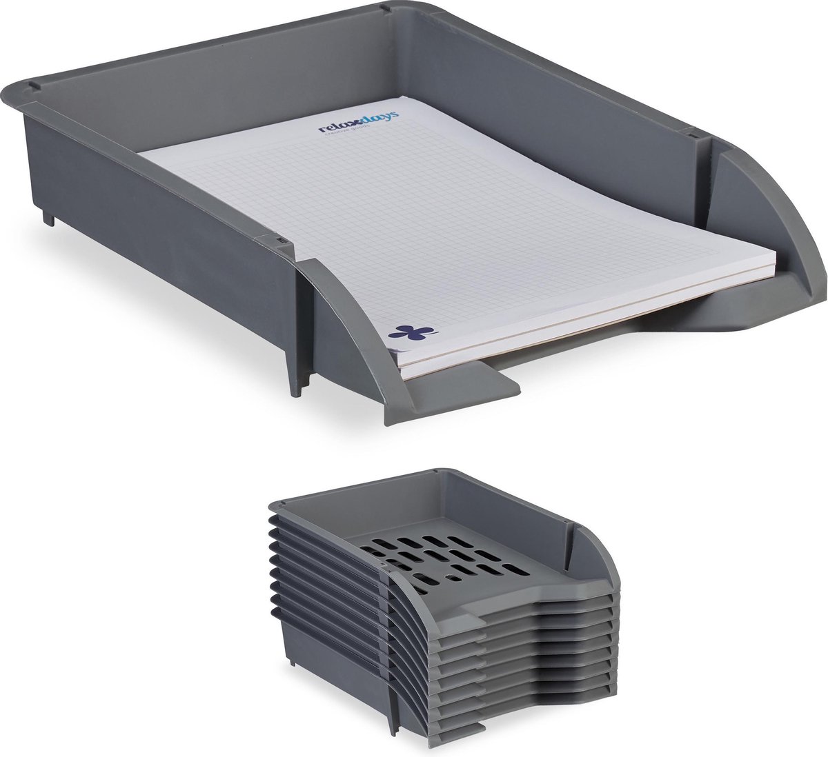 Relaxdays brievenbak stapelbaar - 10 stuks - brievenbakje - kunststof ...