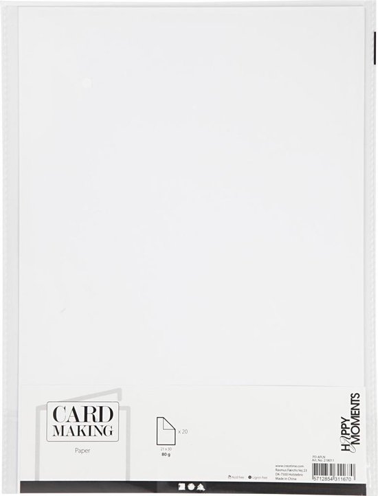 Papier, A4, vel 210x297 mm, 80 gr, wit, 20 stuk/ 1 doos | bol