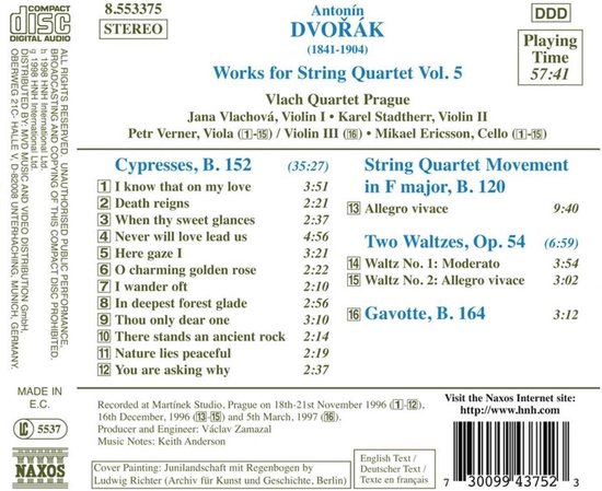 Vlach Quartet Prague - String Quartets 5 (CD), Vlach Quartet Prague | Muziek | bol