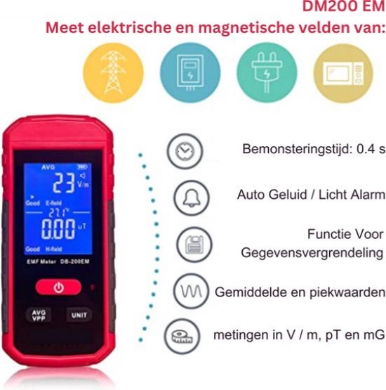 Emf Meter - Rood | bol