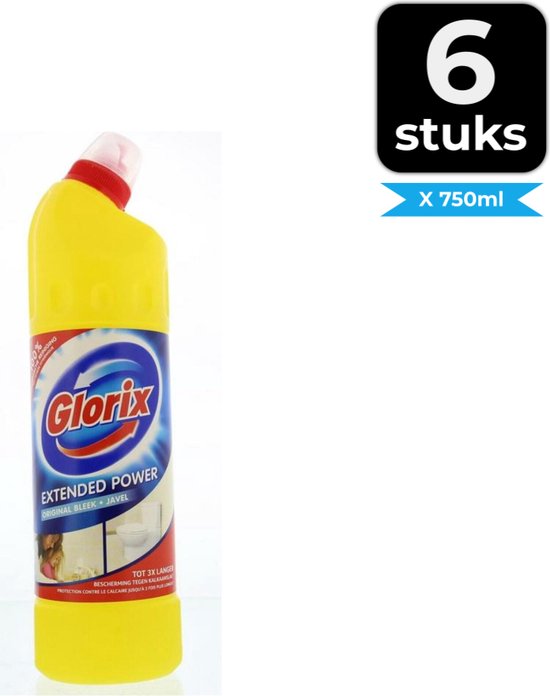 Glorix - Toiletreiniger - Original - Dikke bleek - 750ml x 6 | bol
