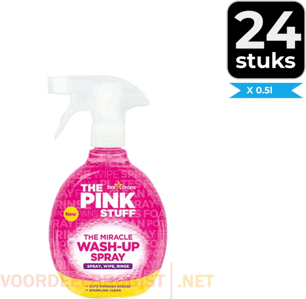 The Pink Stuff The Miracle Wash Up Spray 500 ml - Voordeelverpakking 24 ...