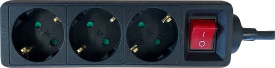 BRASQ Stekkerdoos 3-voudig Zwart - 1,4 meter - Stekkerdozen ...