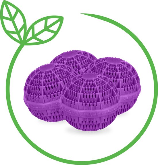 Relaxdays wasbol wasmachine - set van 4 - ecologische wasbollen - wasei ...