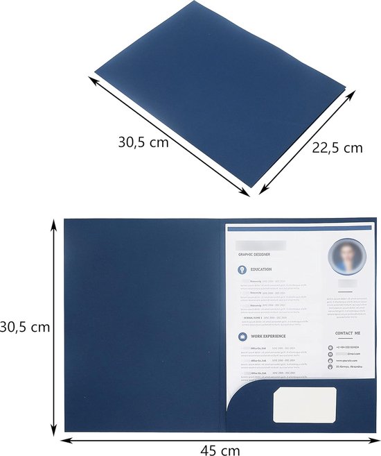 Documentenmap, 10 stuks, 320 g/m² karton/kraftpapier in A4-formaat ...