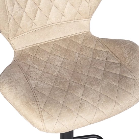 Barstoel Reza - Microleder Beige - Barkruk met rugleuning | bol.