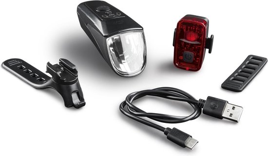CRIVIT Fietslampenset voor en achterlamp - Spatwaterdicht - Ledlamp ...