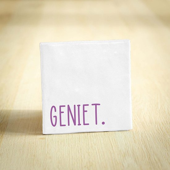 Tegeltje - GENIET | Wit | 10x10cm - Interieur - Wijsheid ...