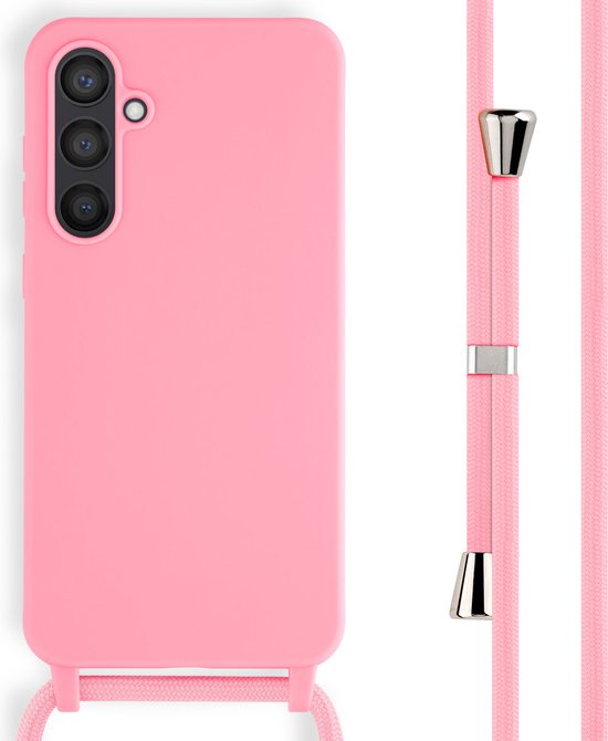 imoshion Hoesje - Geschikt voor Samsung Galaxy S23 FE - Siliconen hoesje met koord - Roze | bol