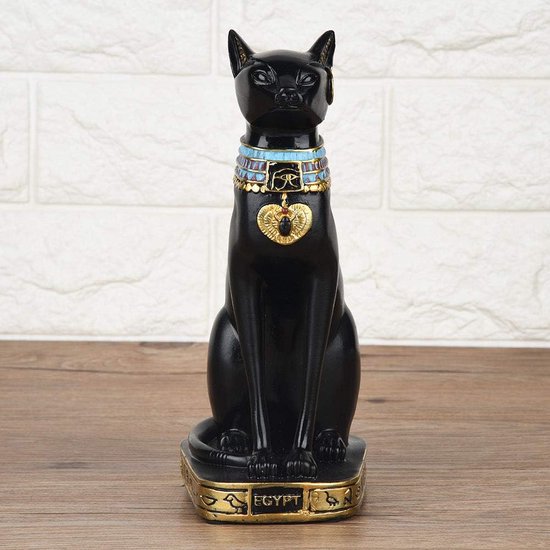Egyptische kat harsbeeldje handgemaakte kattensculptuur decoratie ...