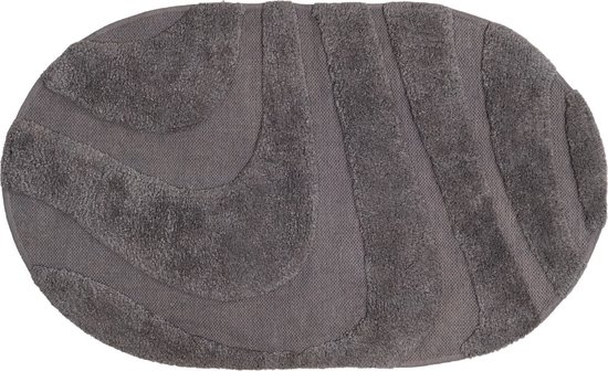 Badmat Beau - Grey Ovaal 60 x 100 cm | bol