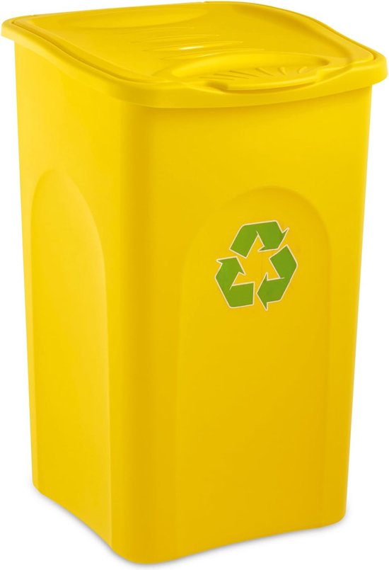 "Geel" Afvalcontainer met 50 liter inhoud, Afneembaar deksel ...