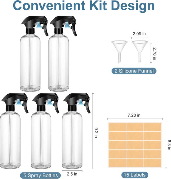 Spuitfles - Lege bloemenspuit voor huishouden & tuin - 5x 500 ml | bol