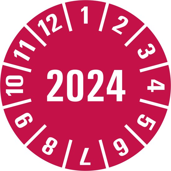 Keuringssticker met heel jaartal op rol 2024 40 mm - 580 per rol | bol