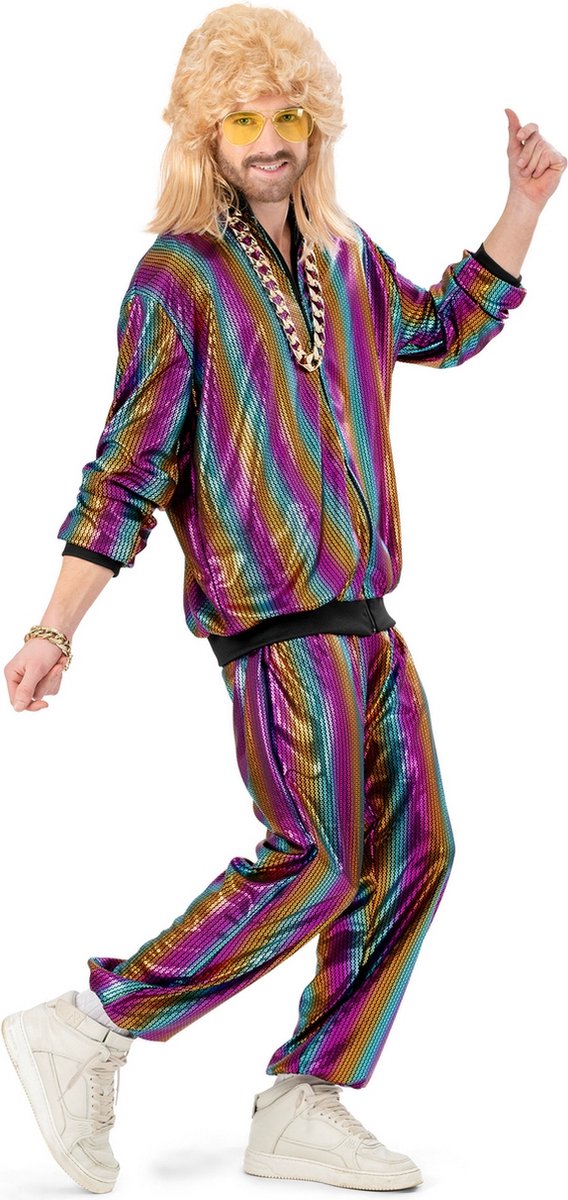 Funny Fashion - Jaren 80 & 90 Kostuum - Rainbow Jogging - Man - Multicolor - Maat... | bol