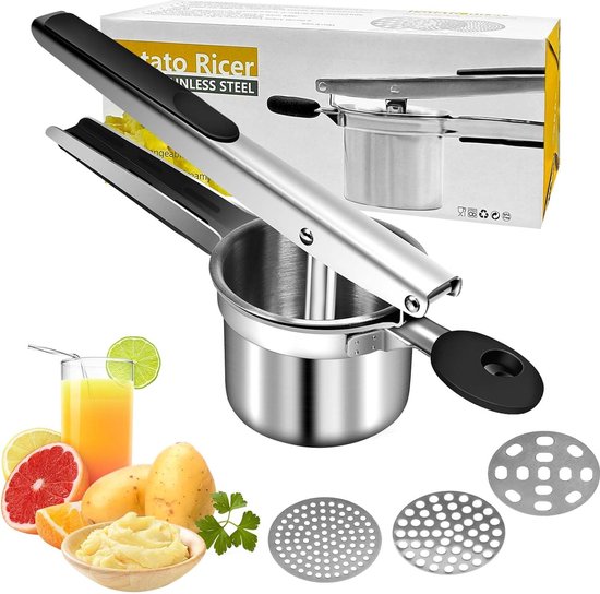 Aardappelpers, aardappelstamper met 3 verwisselbare spätzlezeefs,... | bol