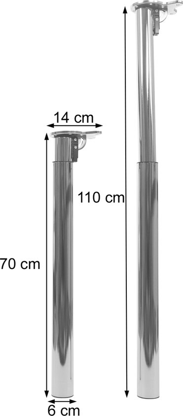 Set van 4 tafelpoten MCW-H35 voor bureau Tafelpoot inklapbaar ...