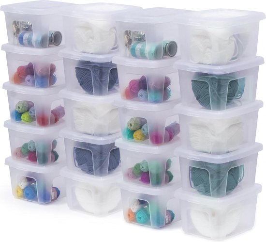 Plastic Storage Box, 2L Desk Storage Box, 20 Pack, MCB-2, Clear ...