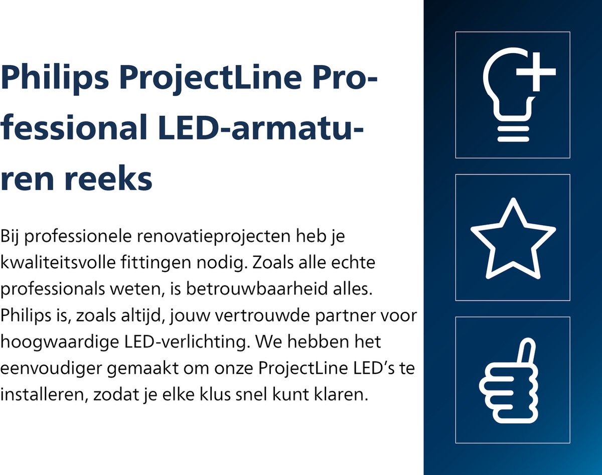 Philips ProjectLine schijnwerper - LED paneel - 200 W - Warmwit licht | bol